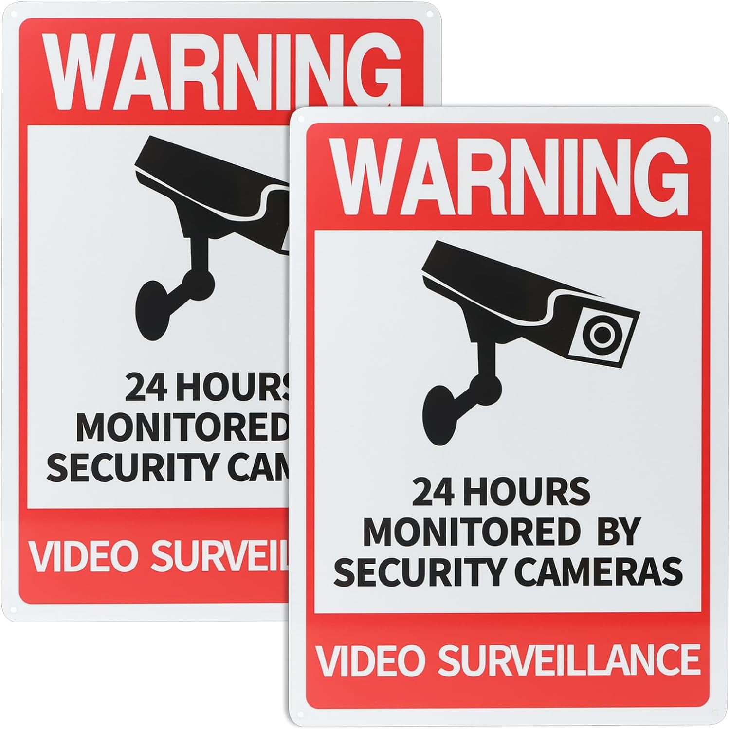 Thten 24 Hour Video Surveillance Sign, 14"×10" Security Camera Sign ...