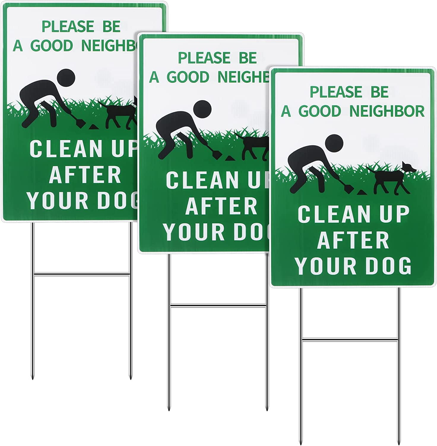Thten 12" x 9'' Please Be A Good Neighbor Clean Up After Your Dog Yard ...