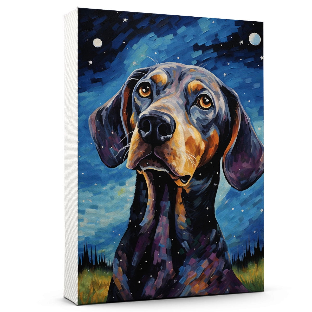 Thuan American English Coonhound Dog Art Van Gogh-Inspired ...