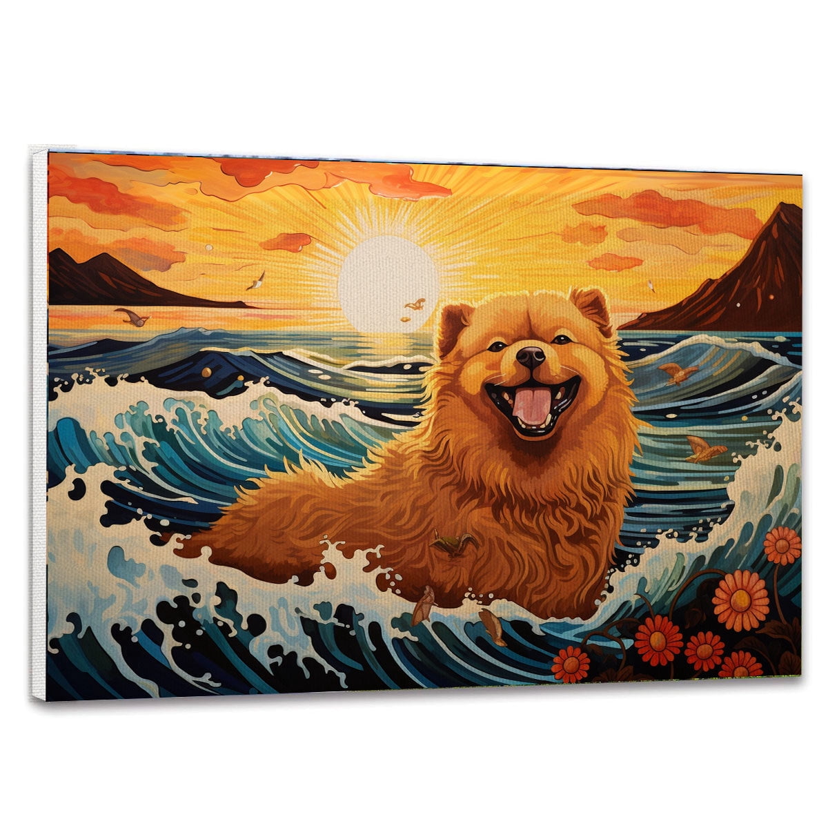 Thuan Chow Chow Dog Art Print Canvas, Dog Canvas Wall Art Painting ...