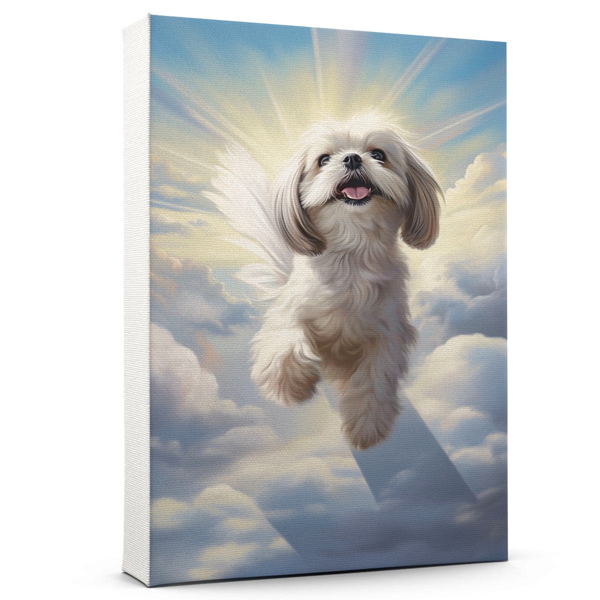 Thuan Dog with Angel Canvas, Canvas Wall Art Abstract White Prints ...