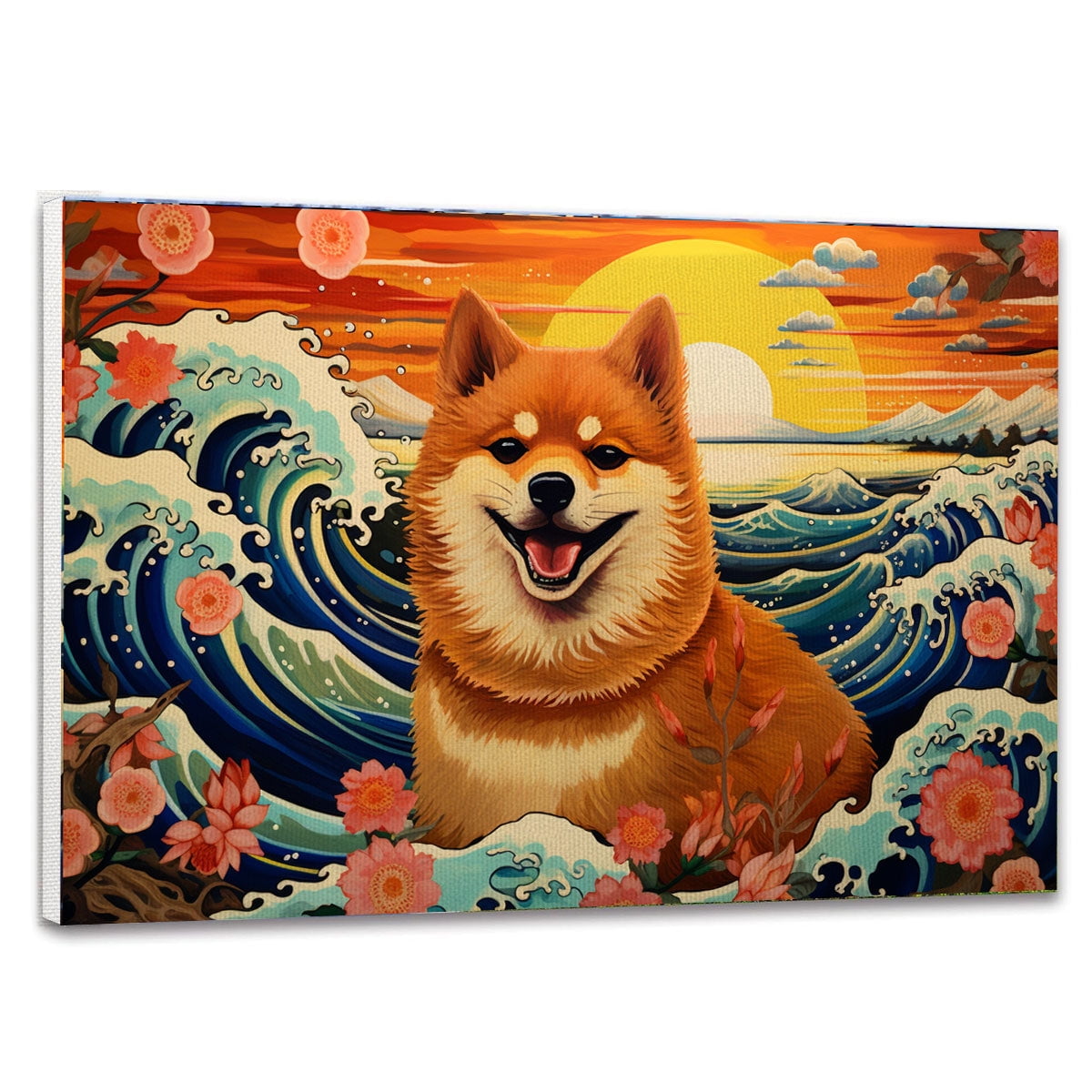 Thuan Finnish Spitz Dog Art Print Canvas, Dog Canvas Wall Art Painting Decor, Dog Pop Art Home ...