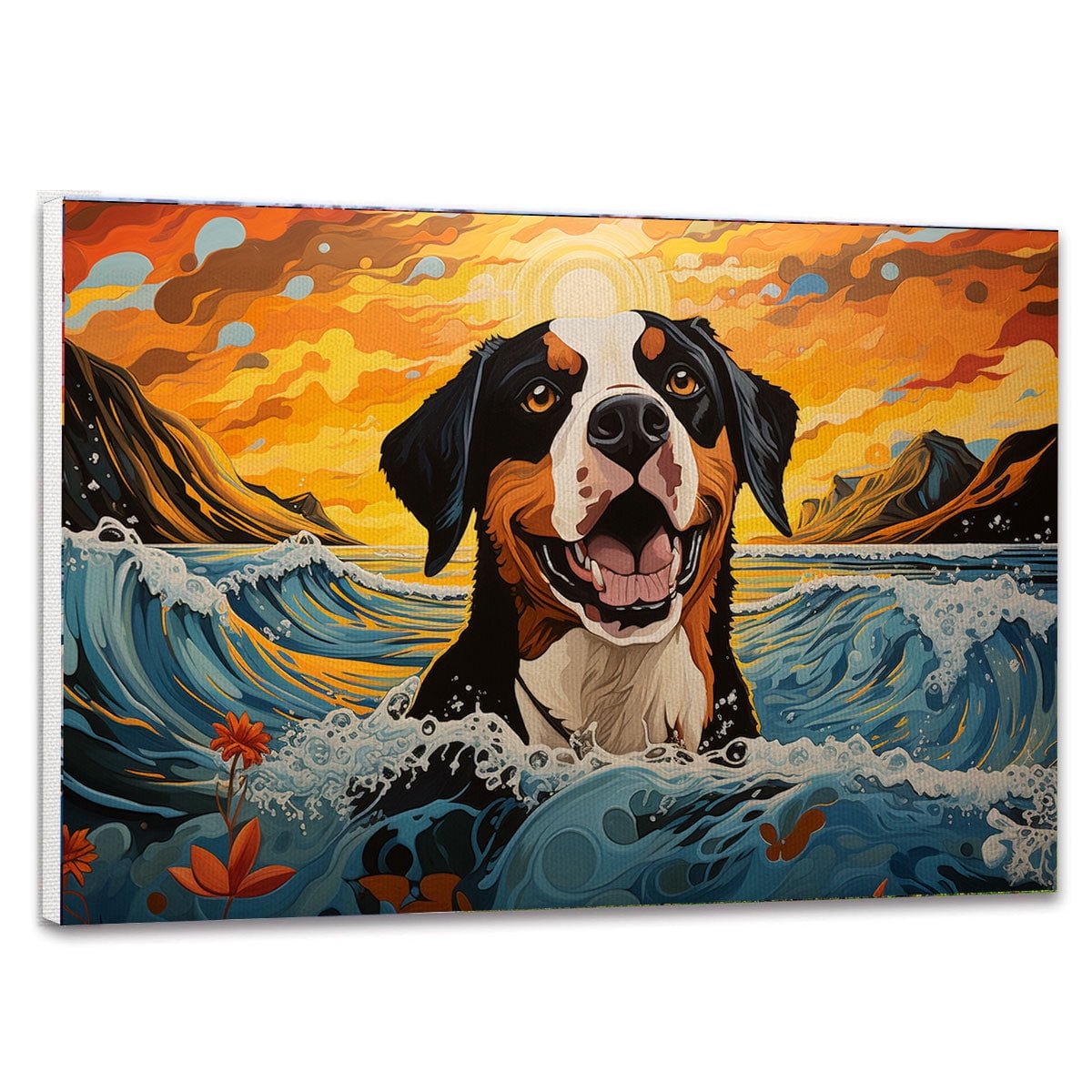 Thuan Greater Swiss Mountain Dog Art Print Canvas, Dog Canvas Wall Art ...