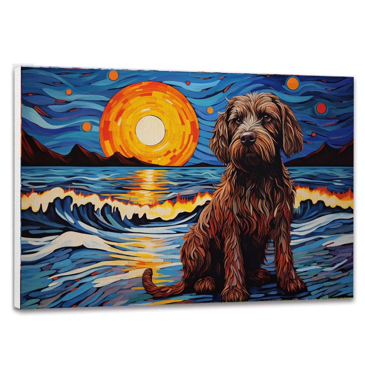 Thuan Wirehaired Pointing Griffon Dog Art Print Canvas, Dog Canvas Wall Art Painting Decor, Dog ...