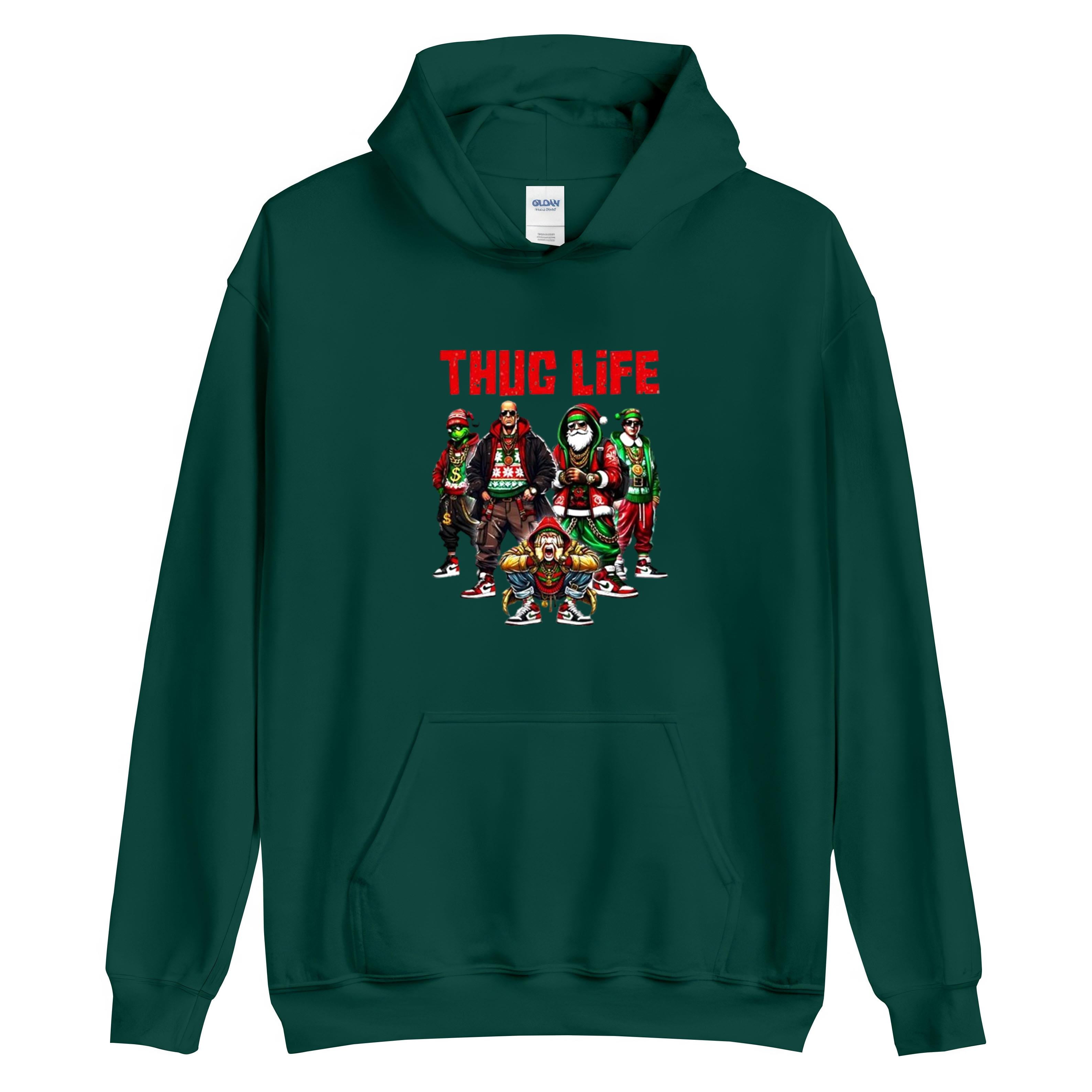 Thug Life Christmas Movie Characters Santa Claus Friends shirt-New ...