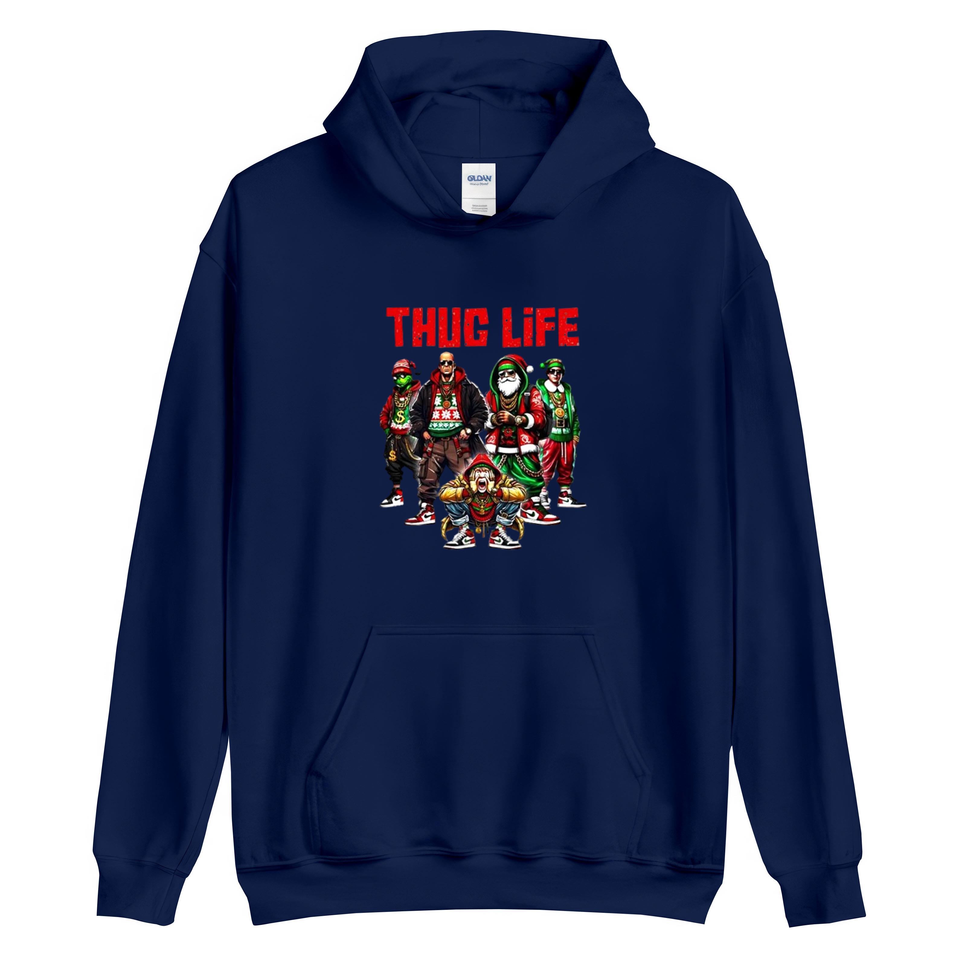 Thug Life Christmas Movie Characters Santa Claus Friends shirt-New ...