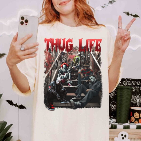 Thug Life Horror Characters Shirt Featuring Halloween movie icons ...
