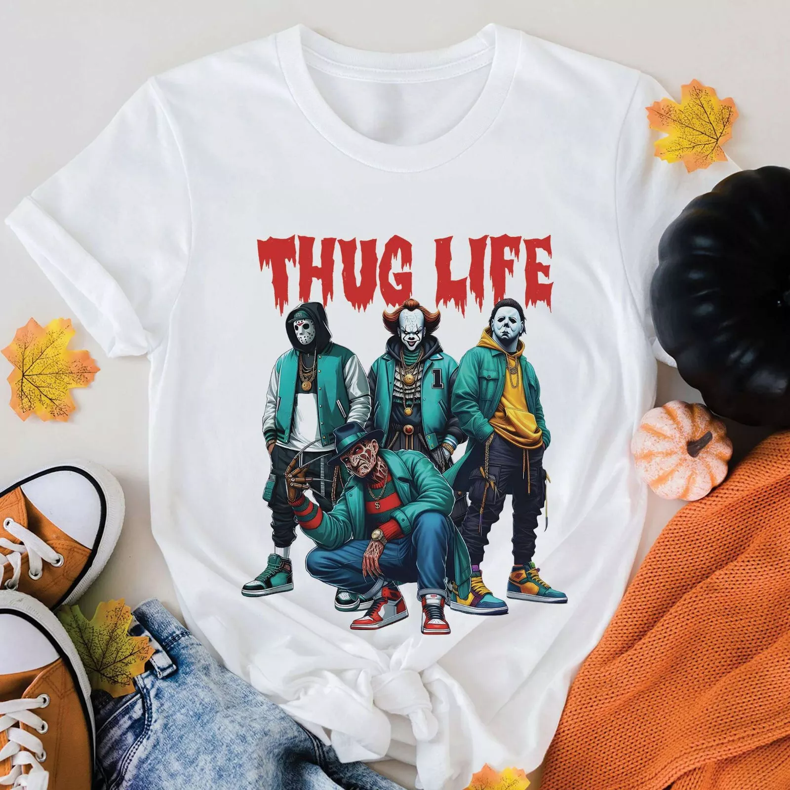 Thug Life Horror Movie Characters Killer Halloween 2024 Shirt - Walmart.com