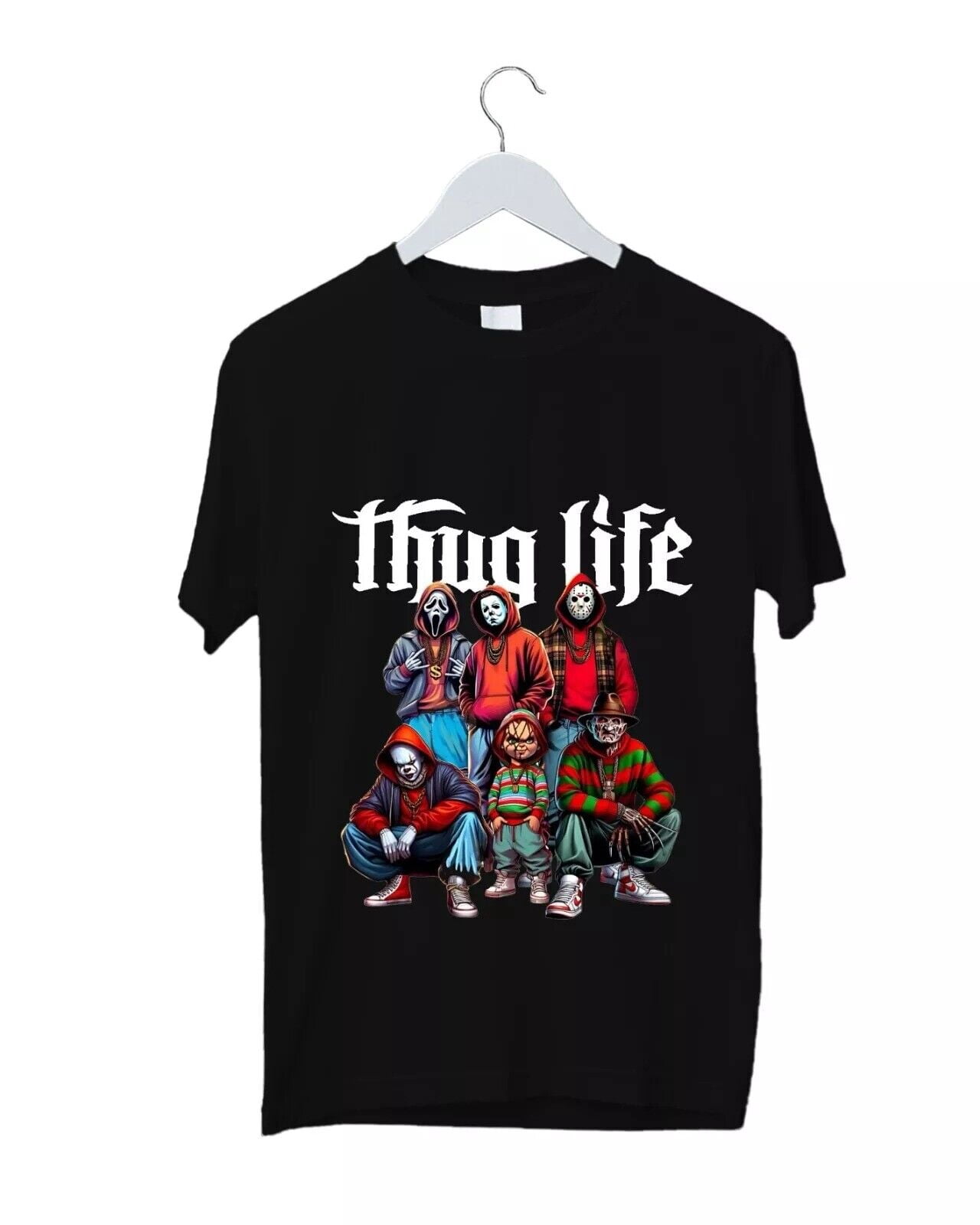 Thug Life Horror Movie Characters T-Shirt Spooky Classic Scary Iconic ...