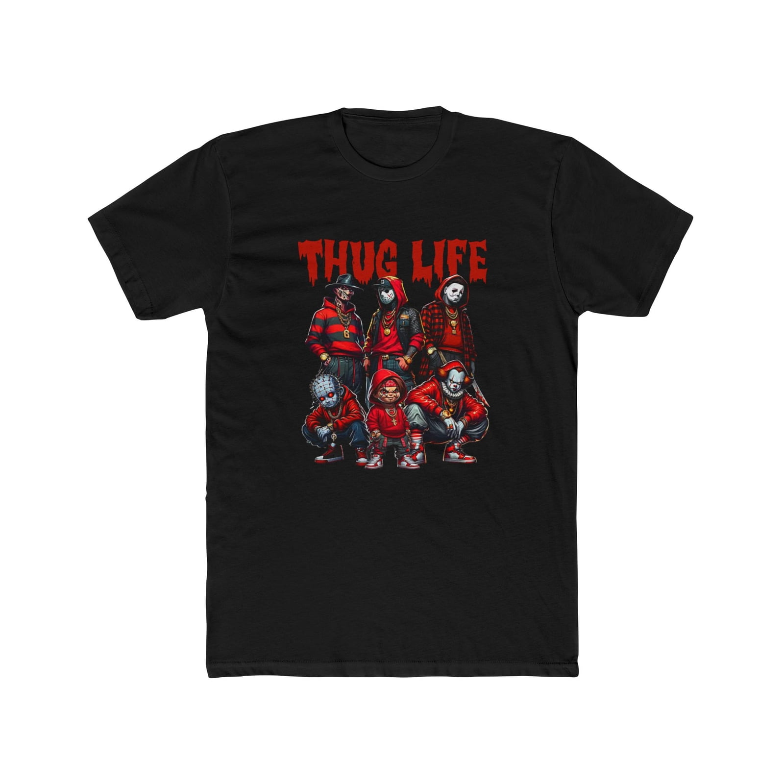 Thug Life Horror movie Villains Halloween killers Unisex Cotton Crew ...