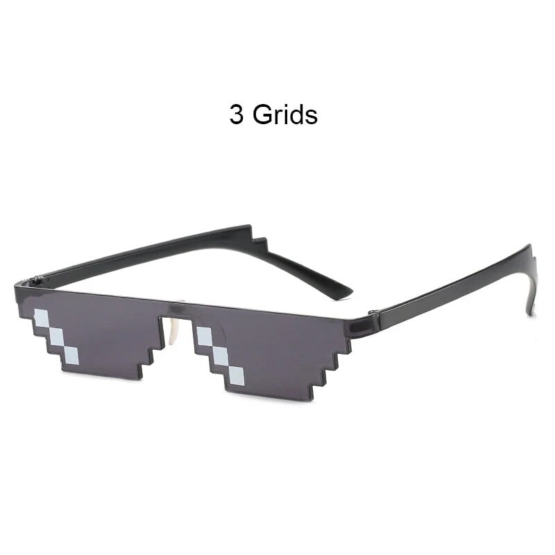 Thug Life Pixel Mosaic Sunglasses Men Deal With It Sun Glasses Women