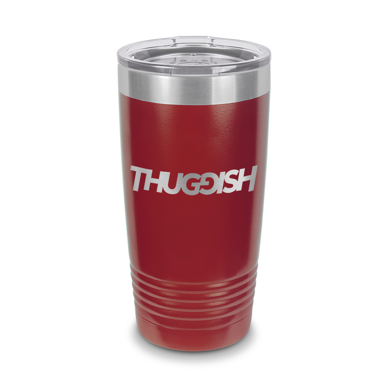 Thuggish Tumbler 20 oz - Laser Engraved w/ Clear Lid - Stainless Steel ...