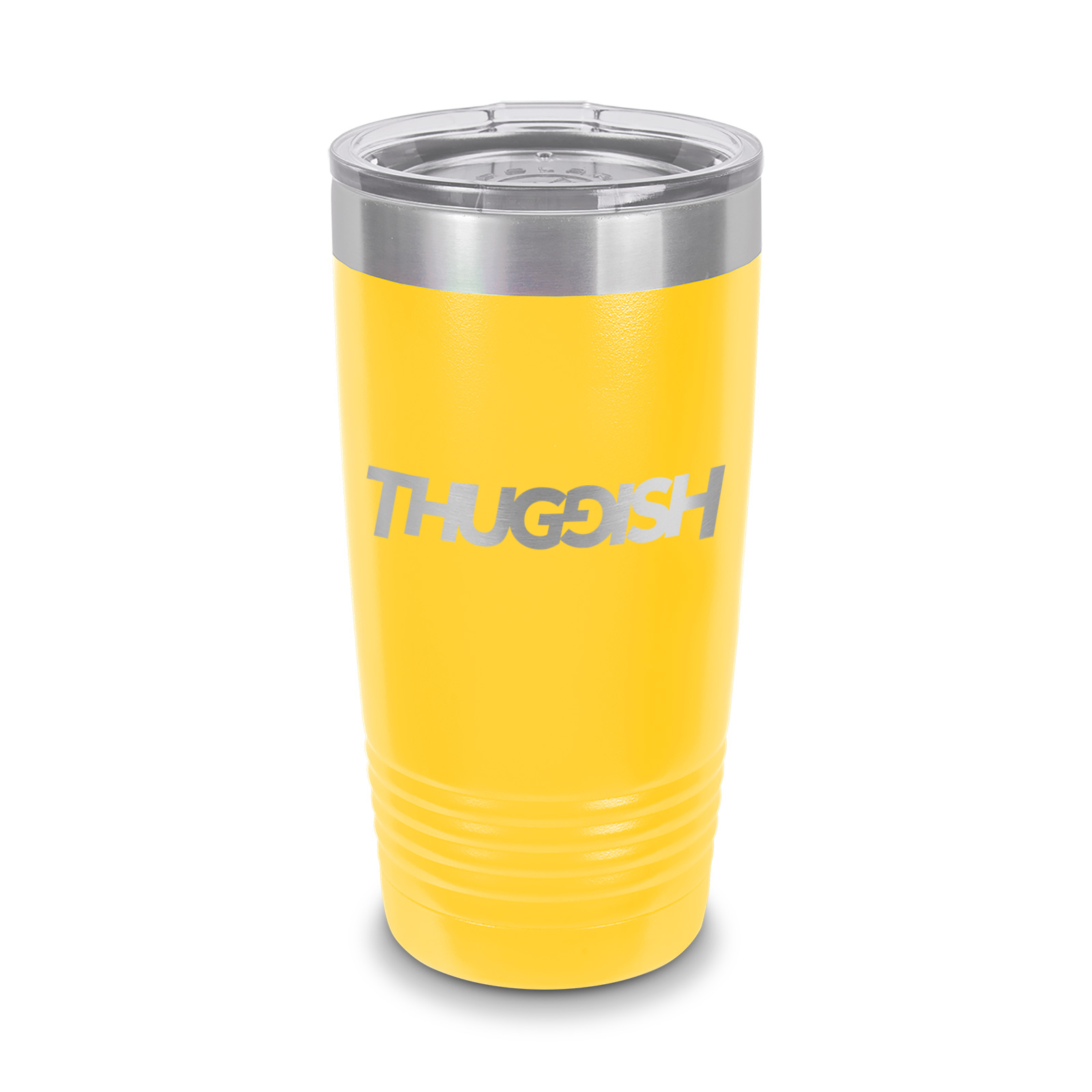 Thuggish Tumbler 20 oz - Laser Engraved w/ Clear Lid - Stainless Steel ...