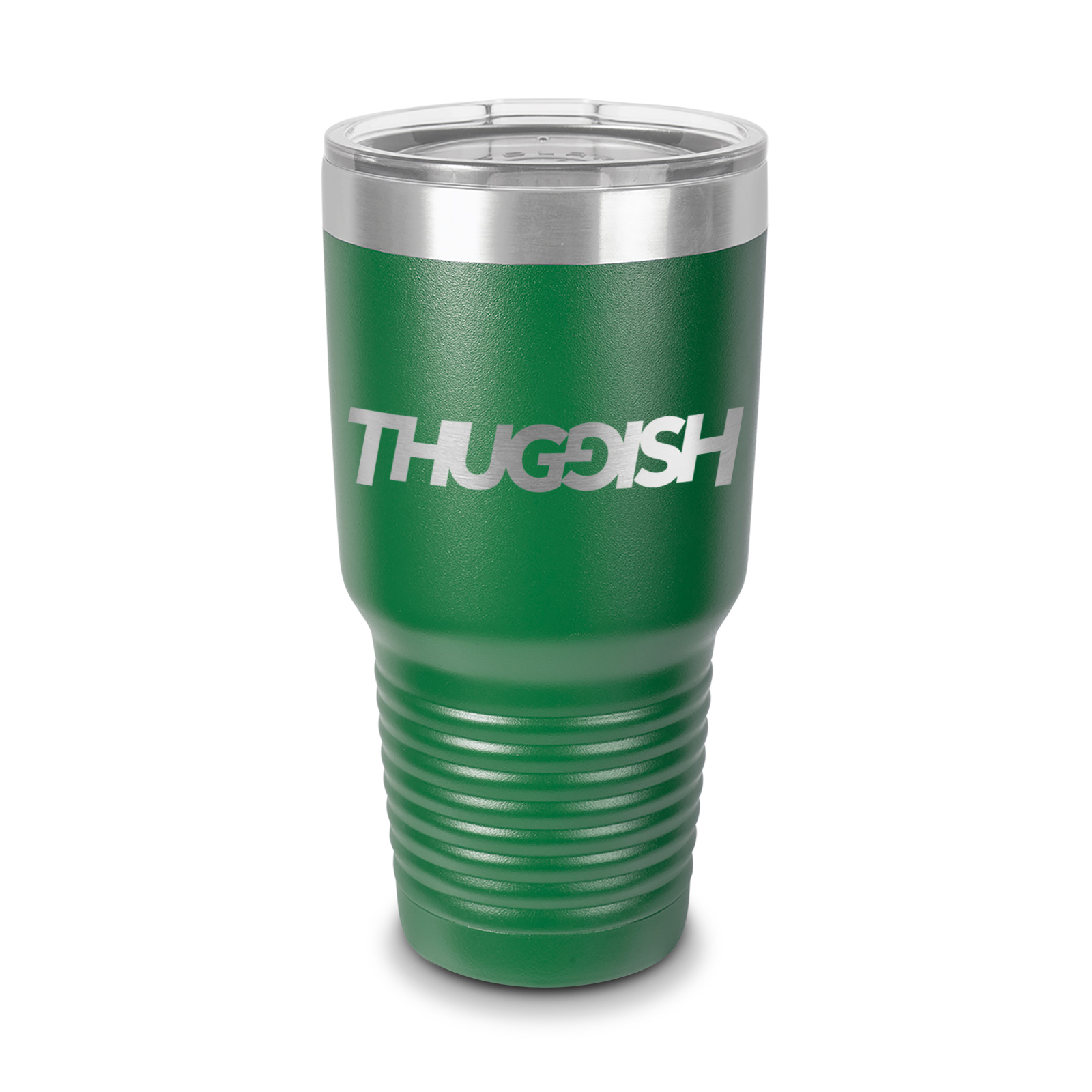 Thuggish Tumbler 30 oz - Laser Engraved w/ Clear Lid - Stainless Steel ...