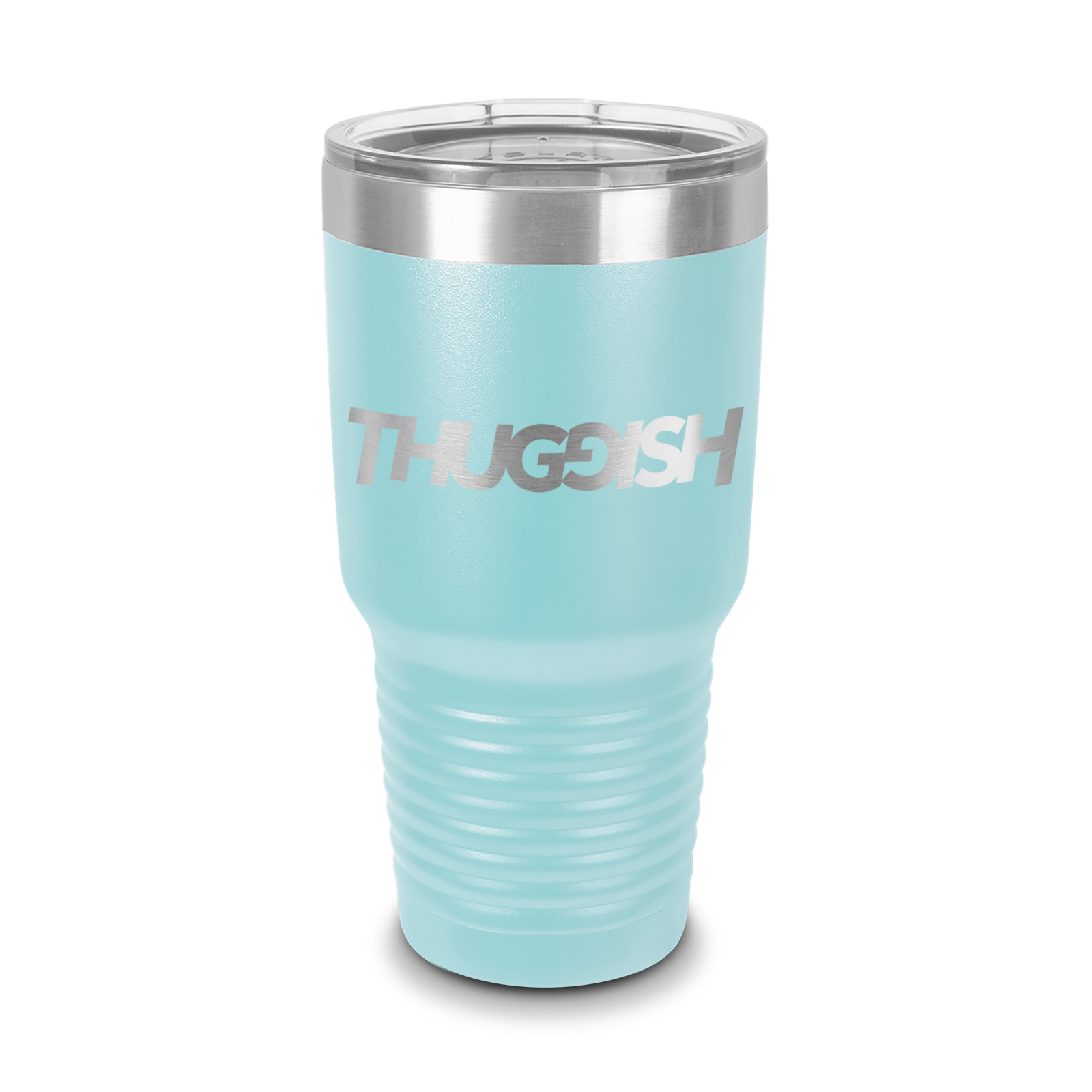 Thuggish Tumbler 30 oz - Laser Engraved w/ Clear Lid - Stainless Steel ...