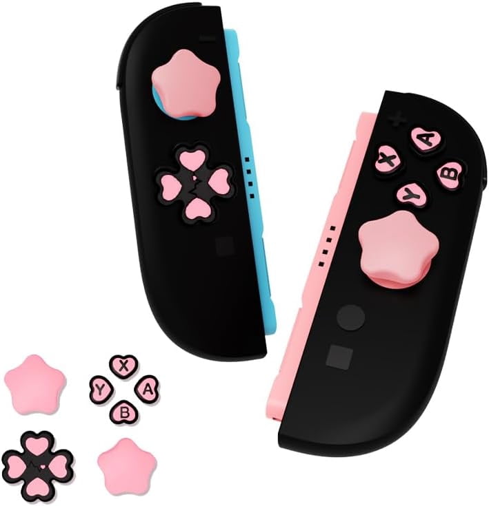 Thumb Grips for Switch 2 (2025) – 7pcs Pink Silicone Joystick Caps and ...
