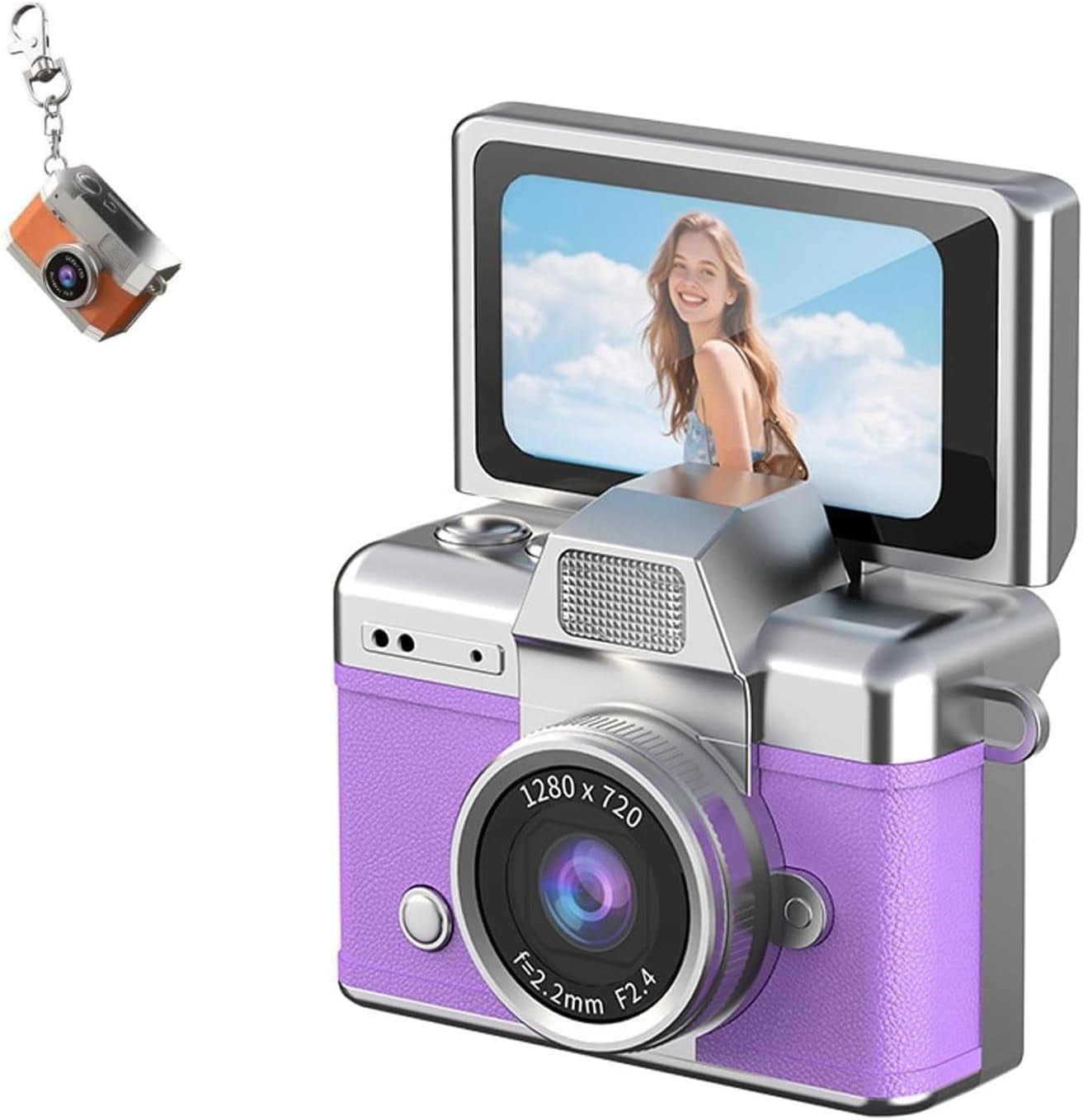 Thumb-Sized Flip Screen Mini Camera, 2026 New Mini Keychain Digital ...