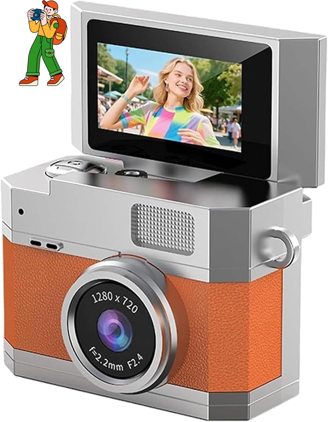 Thumb-Sized Flip Screen Mini Camera - Digital Retro CCD High-Definition ...