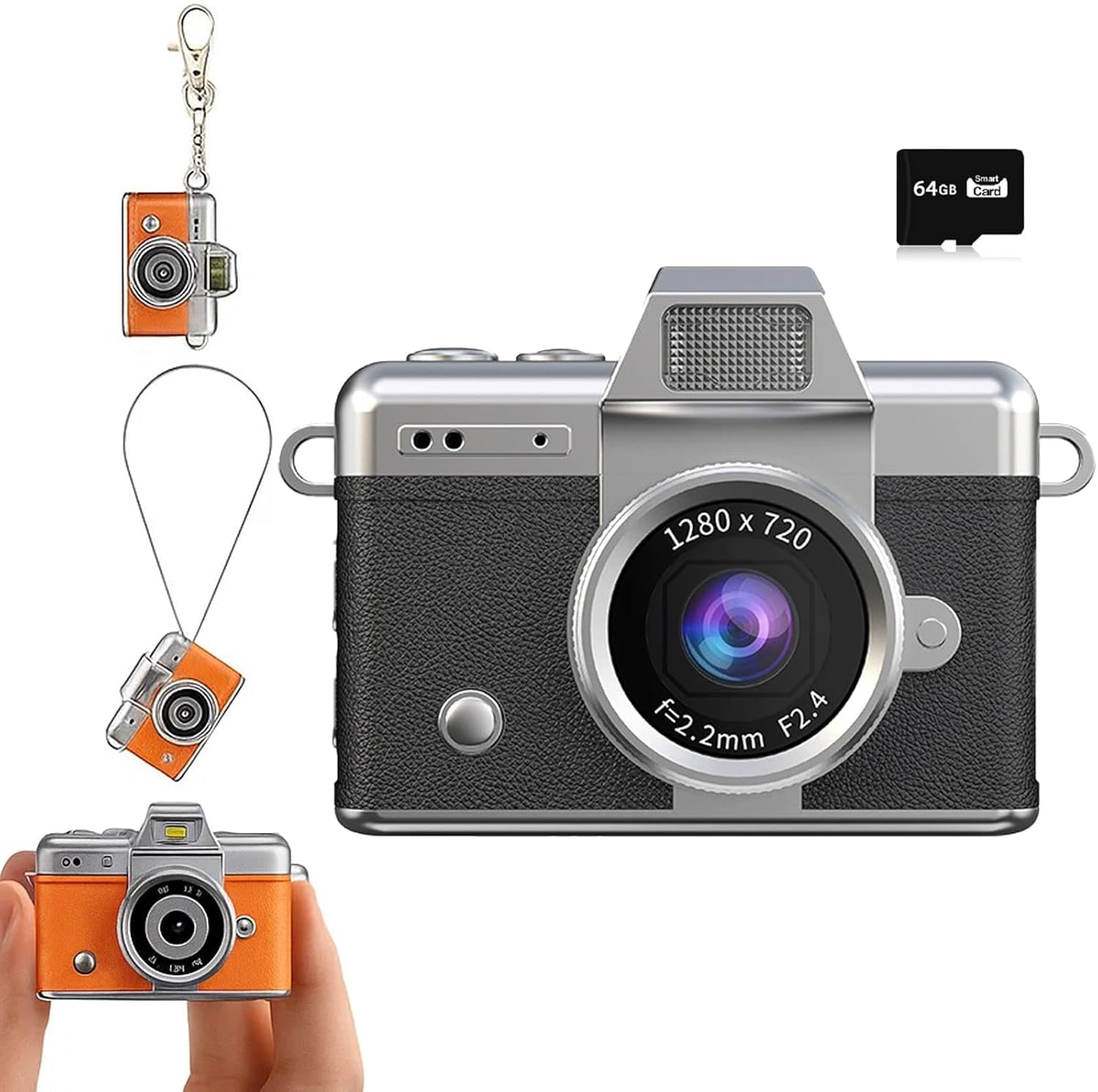 Thumb-Sized Flip Screen Mini Camera - Digital Retro CCD High-Definition ...