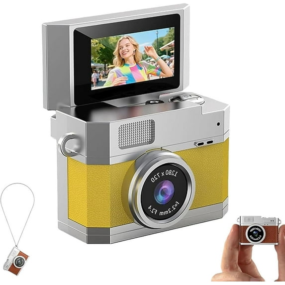 Thumb-Sized Flip Screen Mini Camera, Flip-Screen Retro CCD Portable ...