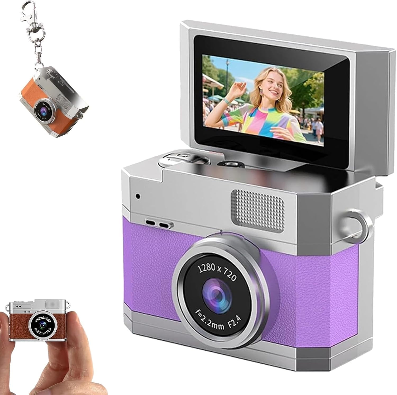 Thumb-Sized Flip Screen Mini Camera - Portable Digital Camera Featuring ...