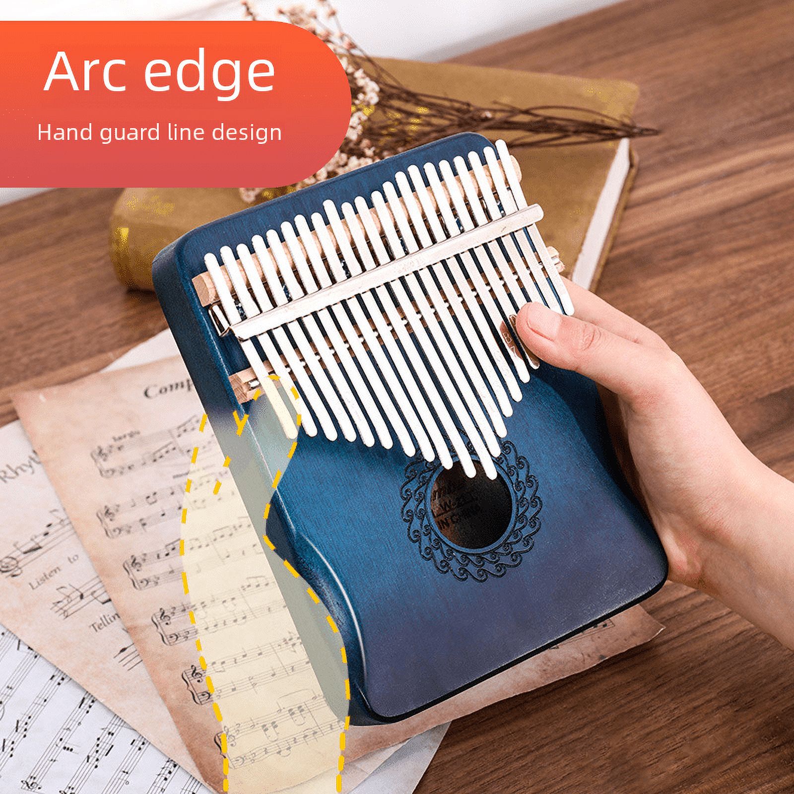 Thumb piano portable 17/21 note beginner finger piano panel wooden ...
