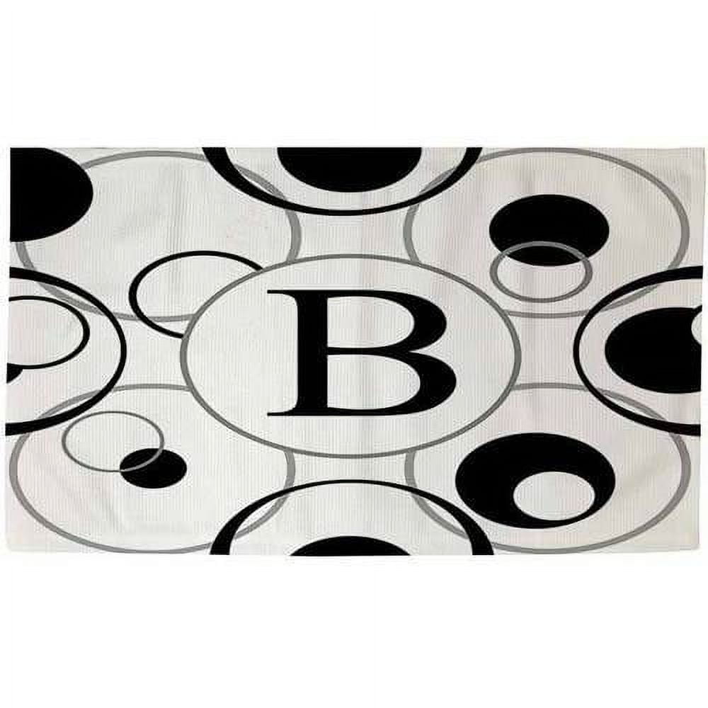 Thumbprintz Circle Variations Monogram Black and White Rug - Walmart.com