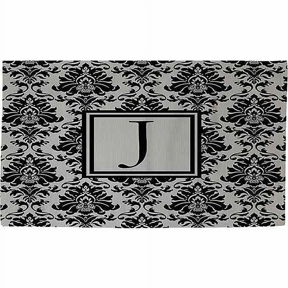 Thumbprintz Damask Monogram Rug, Black and Grey - Walmart.com