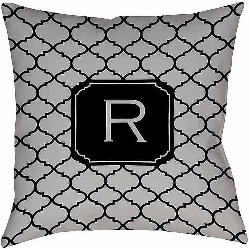 Thumbprintz Moroccan Monogram Grey Decorative Pillows - Walmart.com
