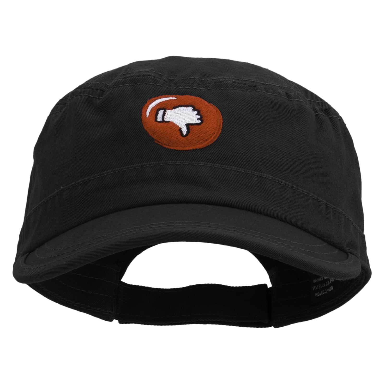 Thumbs Down Emoji Embroidered Enzyme Regular Solid Army Caps - Black ...