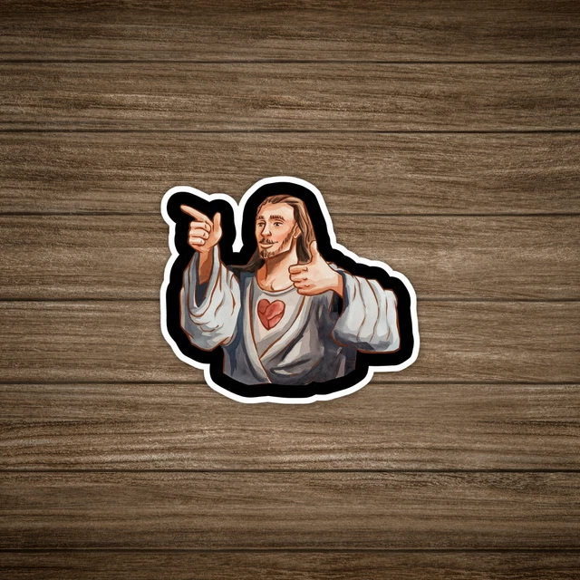 Thumbs Up Jesus Sticker - Inspirational Christian Decal Artphone Decal ...