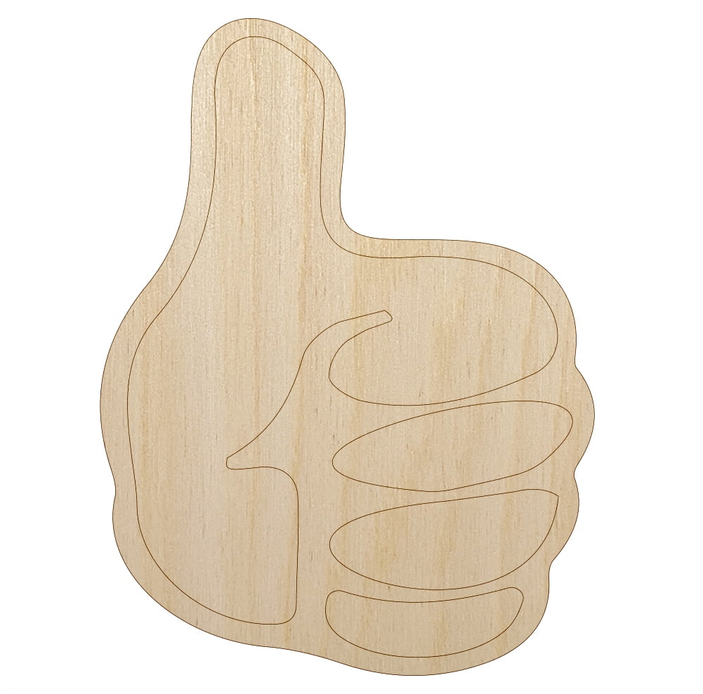 Thumbs Up Down Wood Shape Unfinished Piece Cutout Craft DIY Projects ...