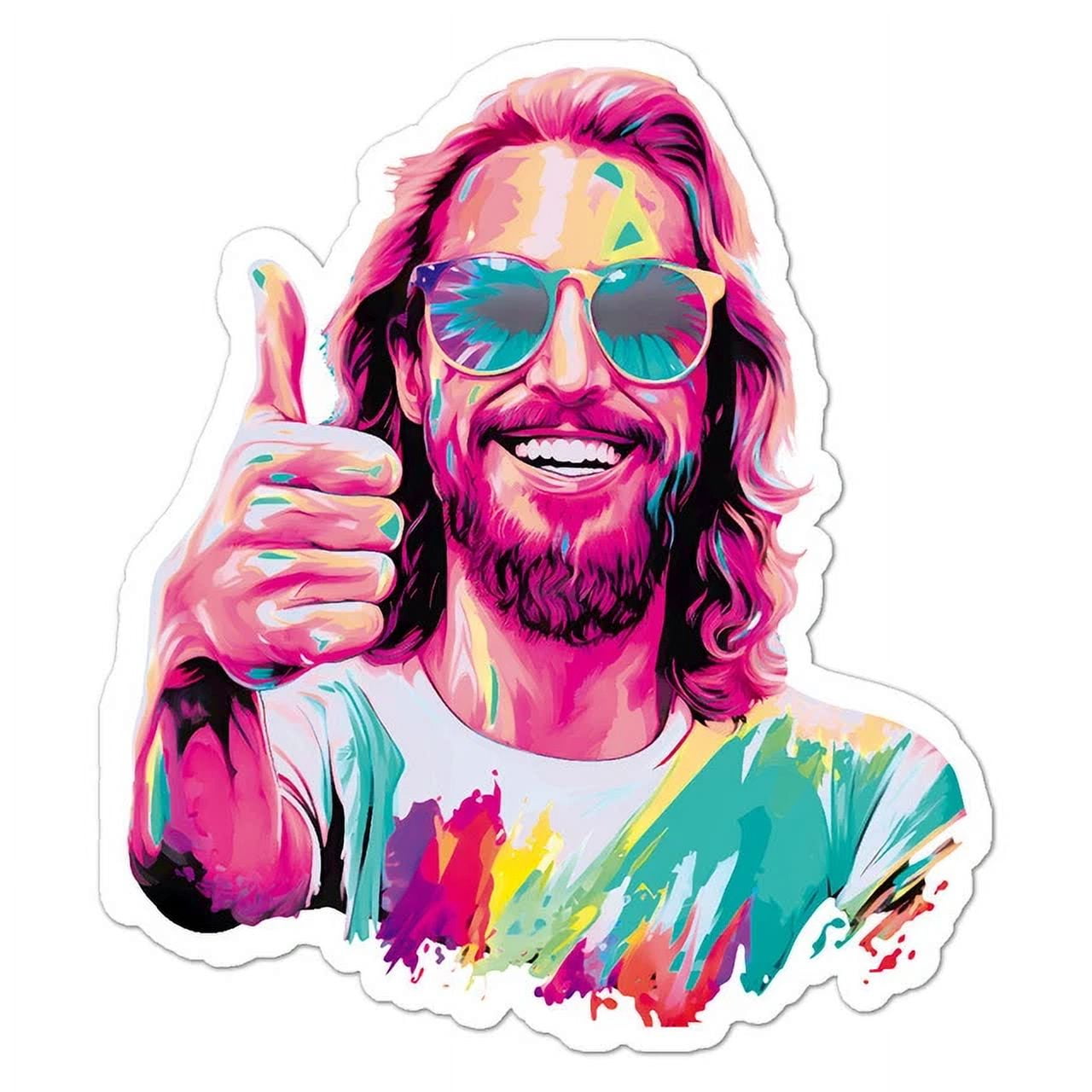 Thumbs Up Jesus Dude Sticker Indoor Outdoor Phone Decal Water Bottle ...