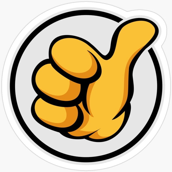 Thumbs Up Positive Sticker Phone Decal Water Bottle Stickers Car Decals ...