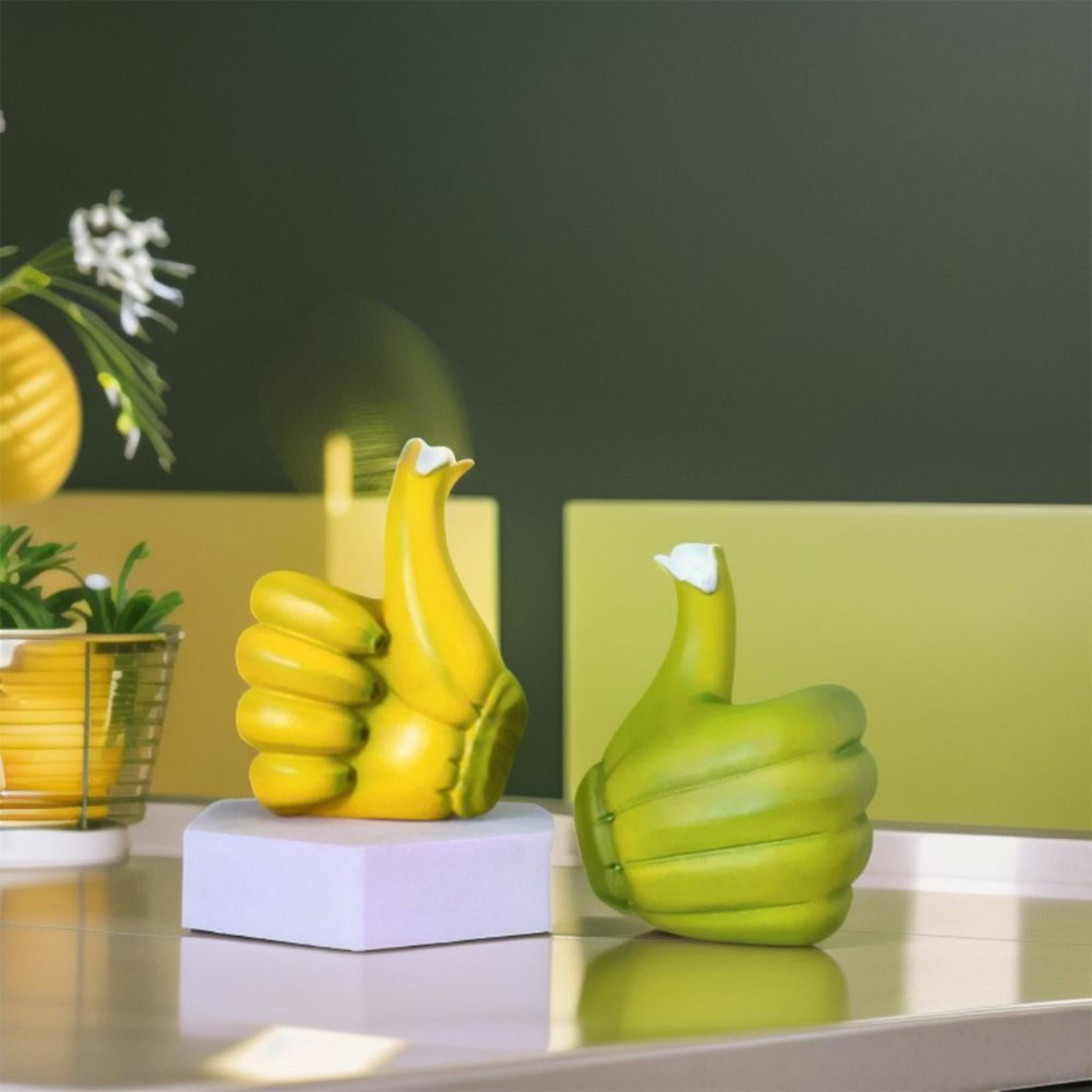 Thumbs up Decor Banana Thumby Weird Statue Resin Hand Gesture Room ...