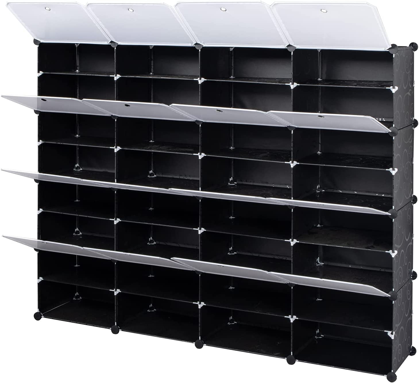 Thunder 12-Tier Portable Shoe Rack Organizer 64 Pair Tower Shelf Storage Cabinet Stand ...