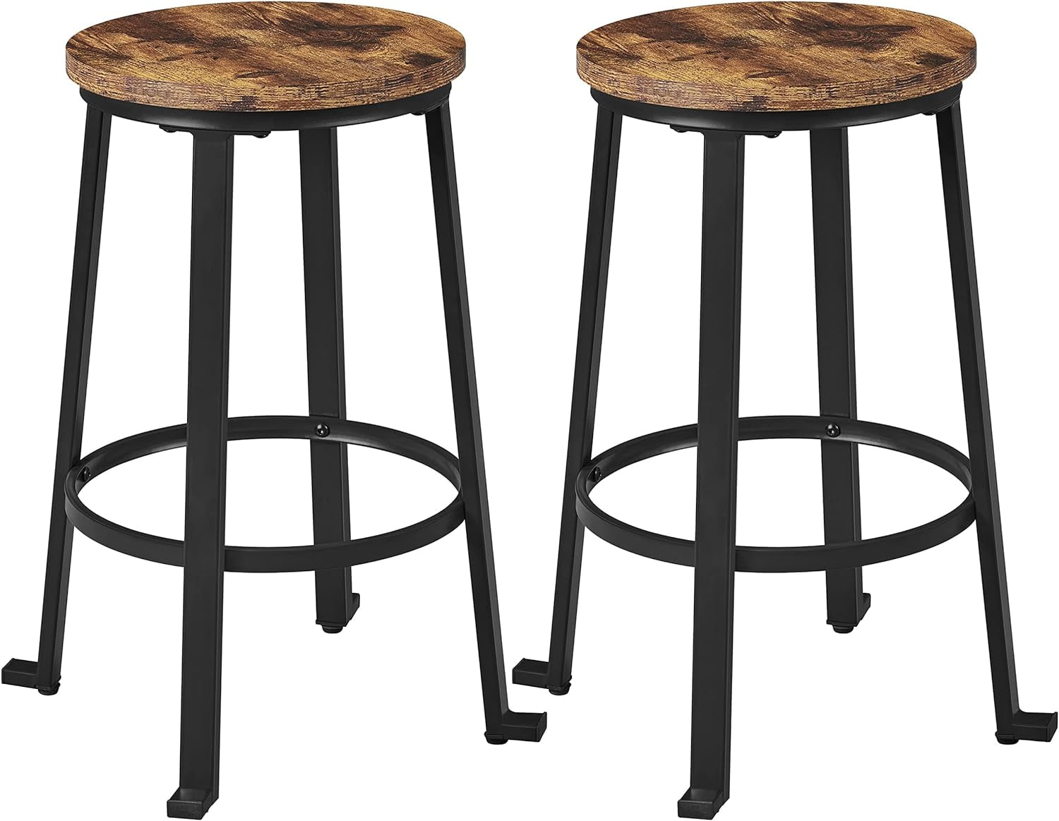 Thunder 24 inch Bar Stools Set of 2 Counter Height Stools Industrial Tall Bar Chair Round ...