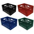 Thunder 24qt 4 Pack HDPE Plastic Black, Blue, Red, & Green Milk Crates ...