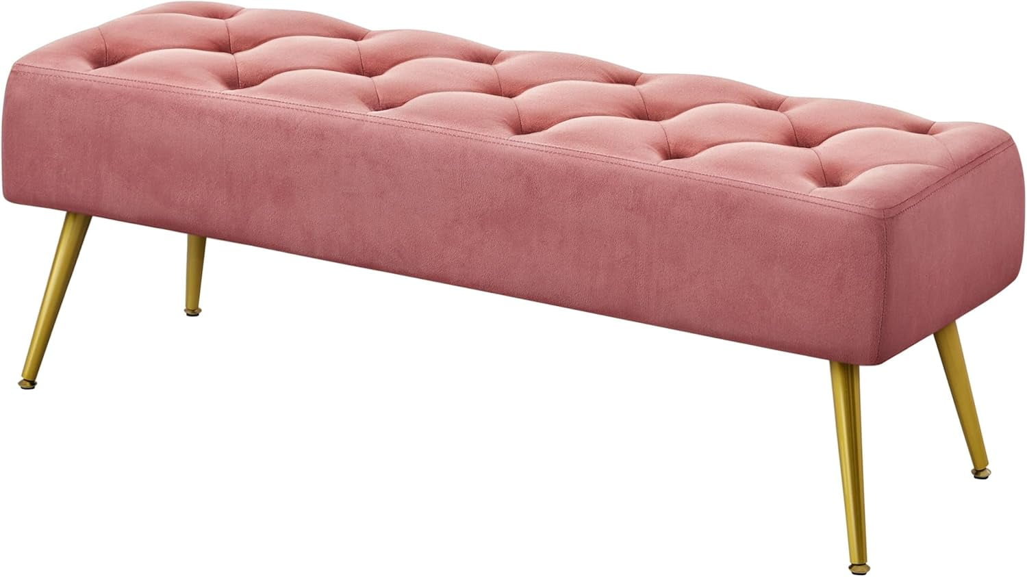 Thunder 45 Inch Bench, Upholstered Button-Tufted Ottoman Bench, Modern ...