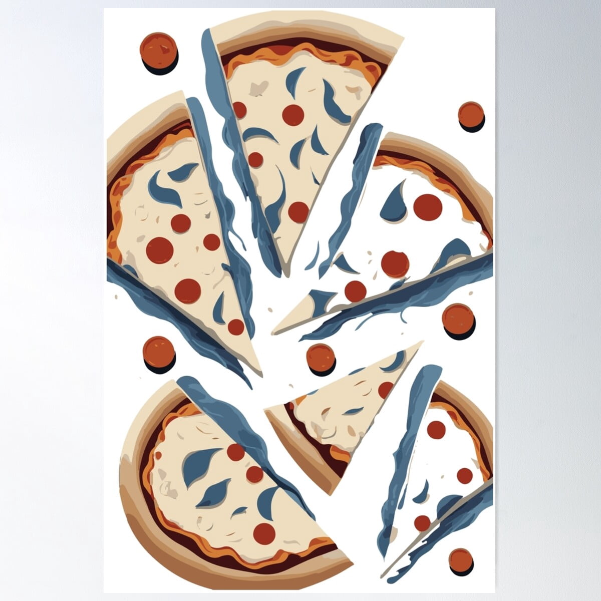 Thunder Cheesy Pizza Poster Wall Art, Modern Wall Decor For Living Room ...