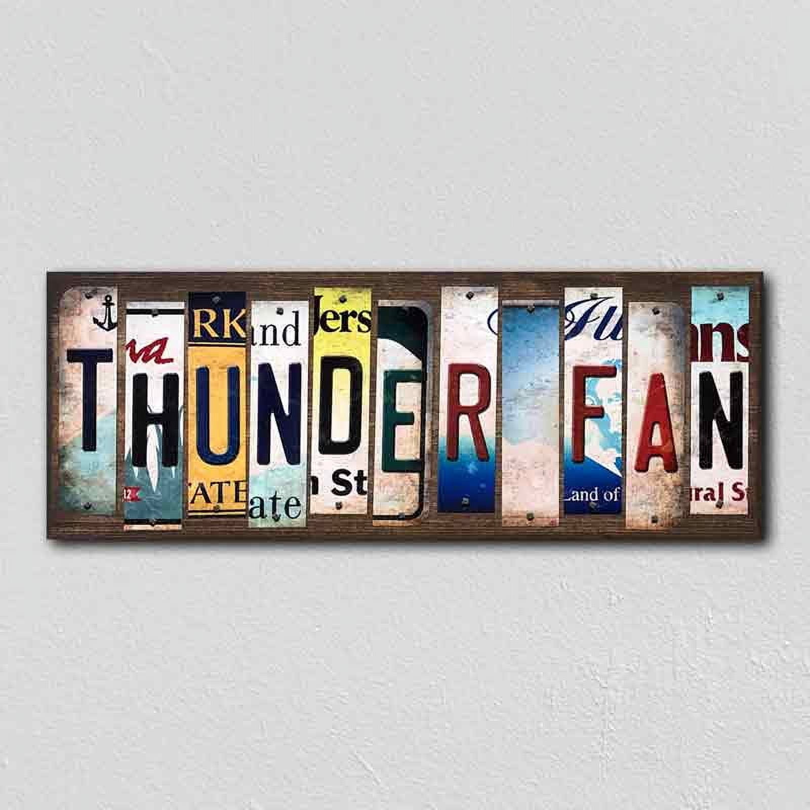 Thunder Fan License Plate Tag Strips Novelty Wood Signs WS-366 8" x ...