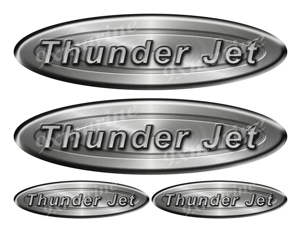 Thunder Jet Remastered Stickers. Brushed Metal Style - 10" and 5" long ...