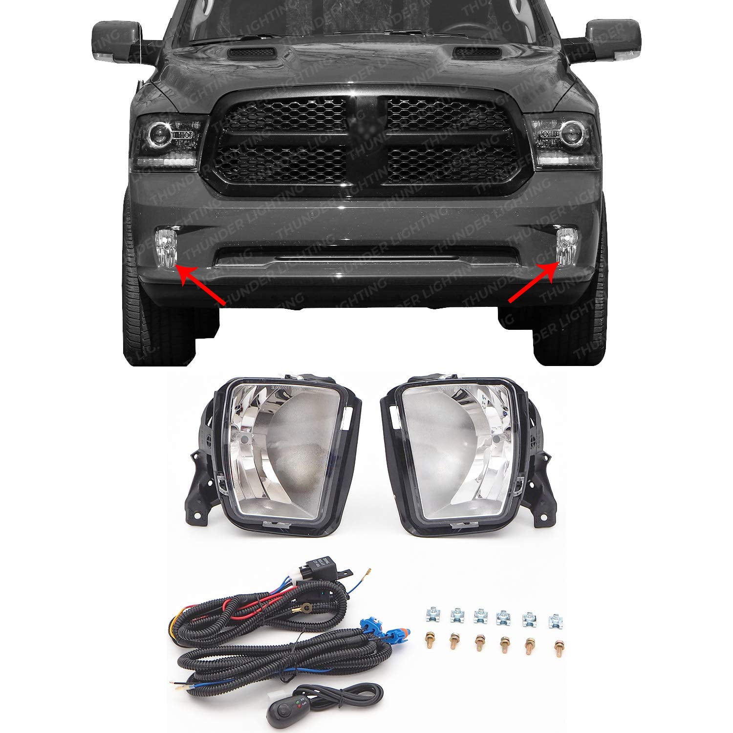 Thunder Lighting New Set CM31 of 2 Fog Lights Assembly with Bracket ...
