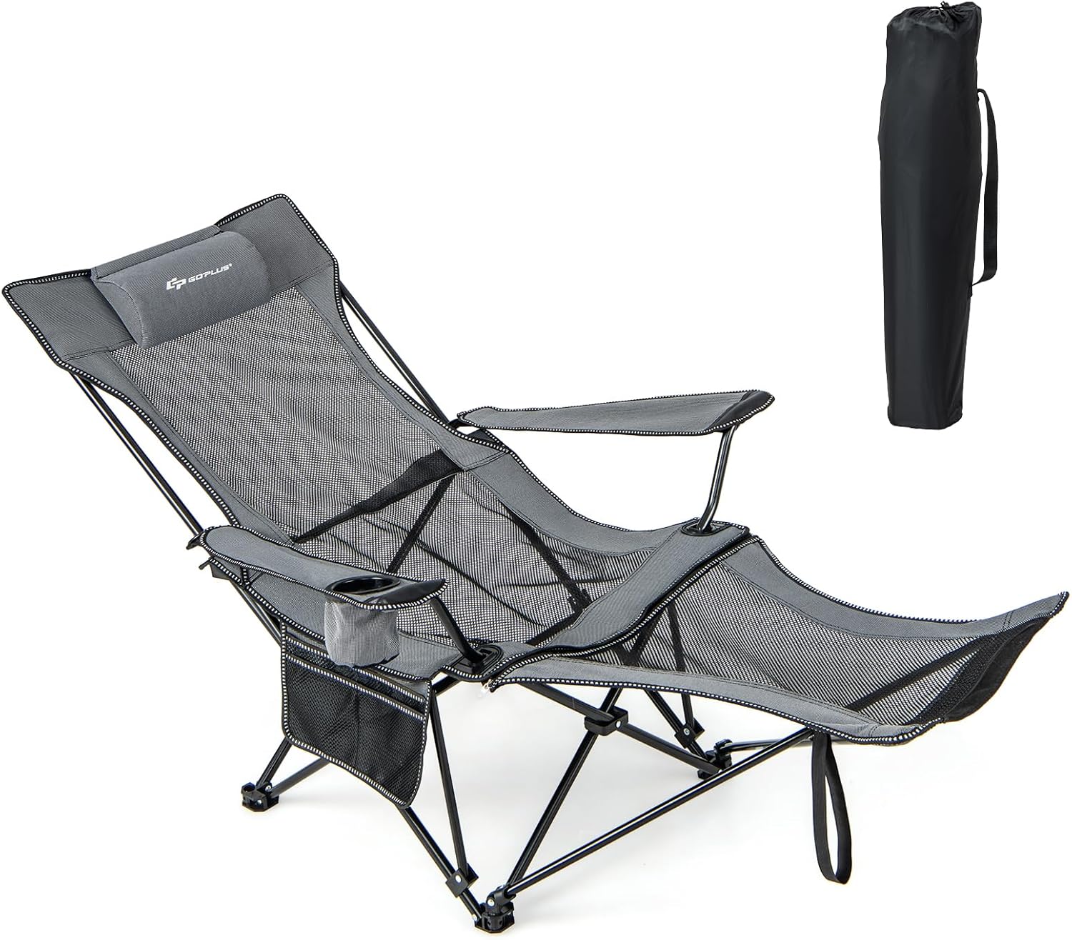 Thunder Reclining Camping Chair with Foot Rest, Folding Lounge Chair ...