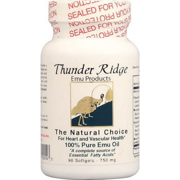 Thunder Ridge 100% Pure Emu Oil - 750 mg - 90 Softgels - Walmart.com