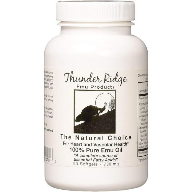 Thunder Ridge Emu Products 100% Pure Emu Oil 750 mg 90 Sgels - Walmart.com
