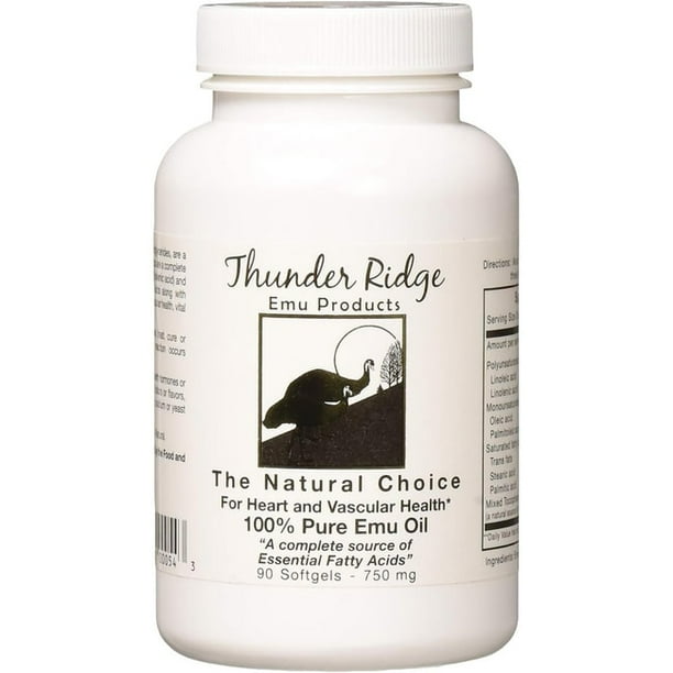 Thunder Ridge Emu Products 100% Pure Emu Oil 750 mg 90 Sgels - Walmart.com