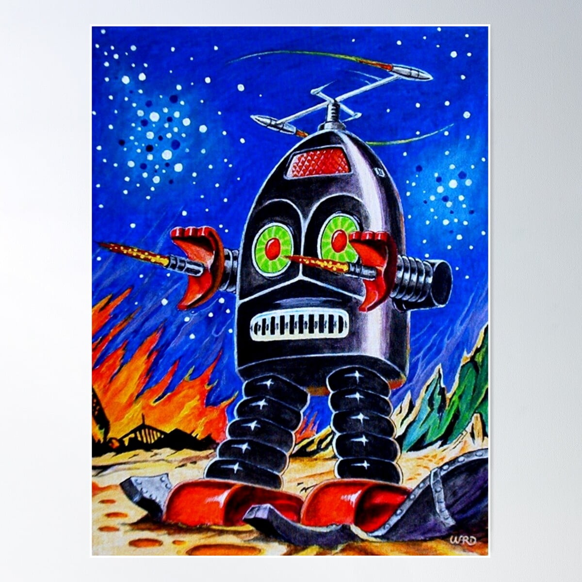 Thunder Robot Poster Wall Art, Modern Wall Decor For Living Room ...