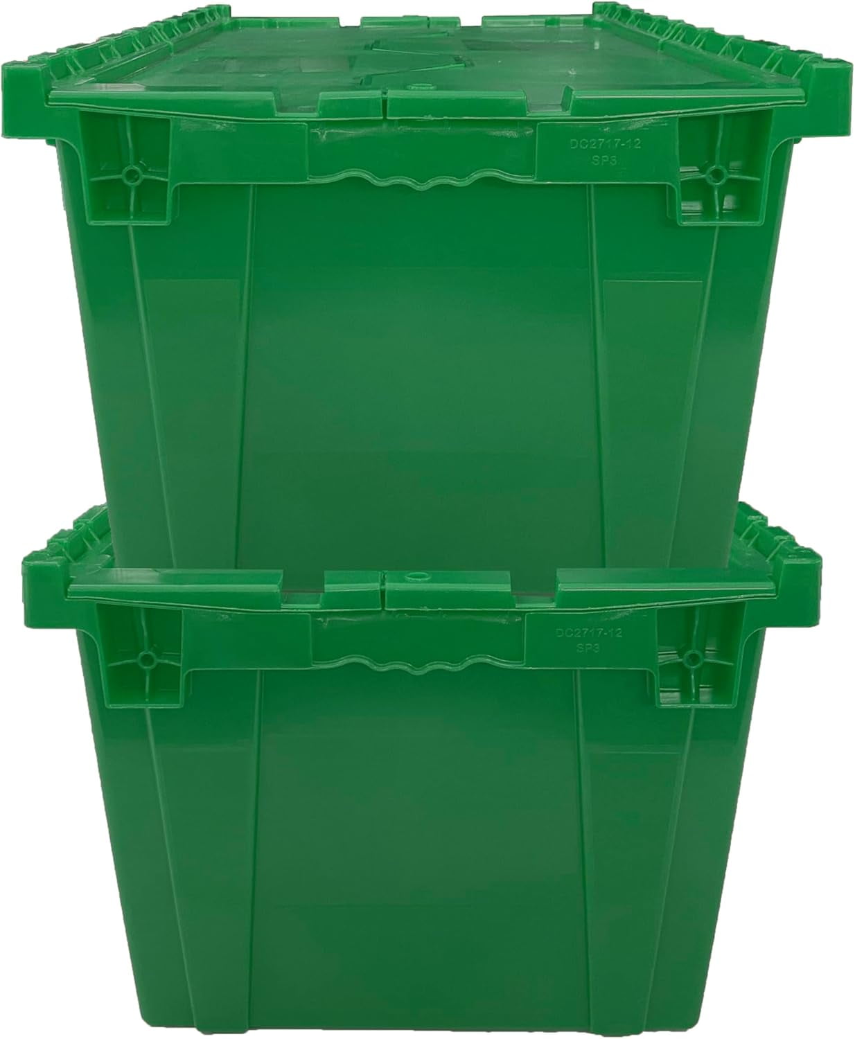 Thunder Storage Packing Plastic Crates, 27" x 17" x 12", Green Plastic ...