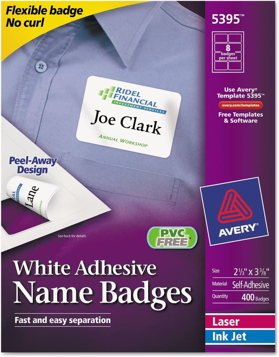 Thunder White Adhesive Name Badges - 5395 - Walmart.com